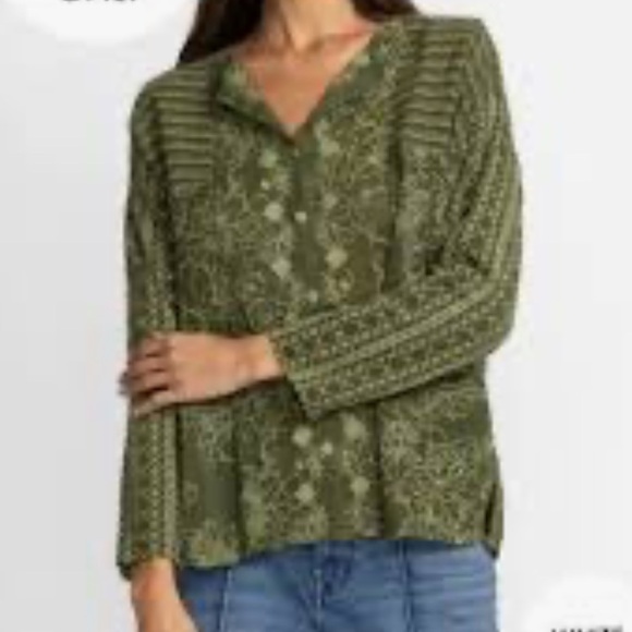 Johnny Was | Tops | Johnny Was Martin Button Down Green Long Sleeve ...